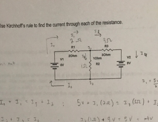 Solved Use Kirchhoff s rule to find the current through each | Chegg.com