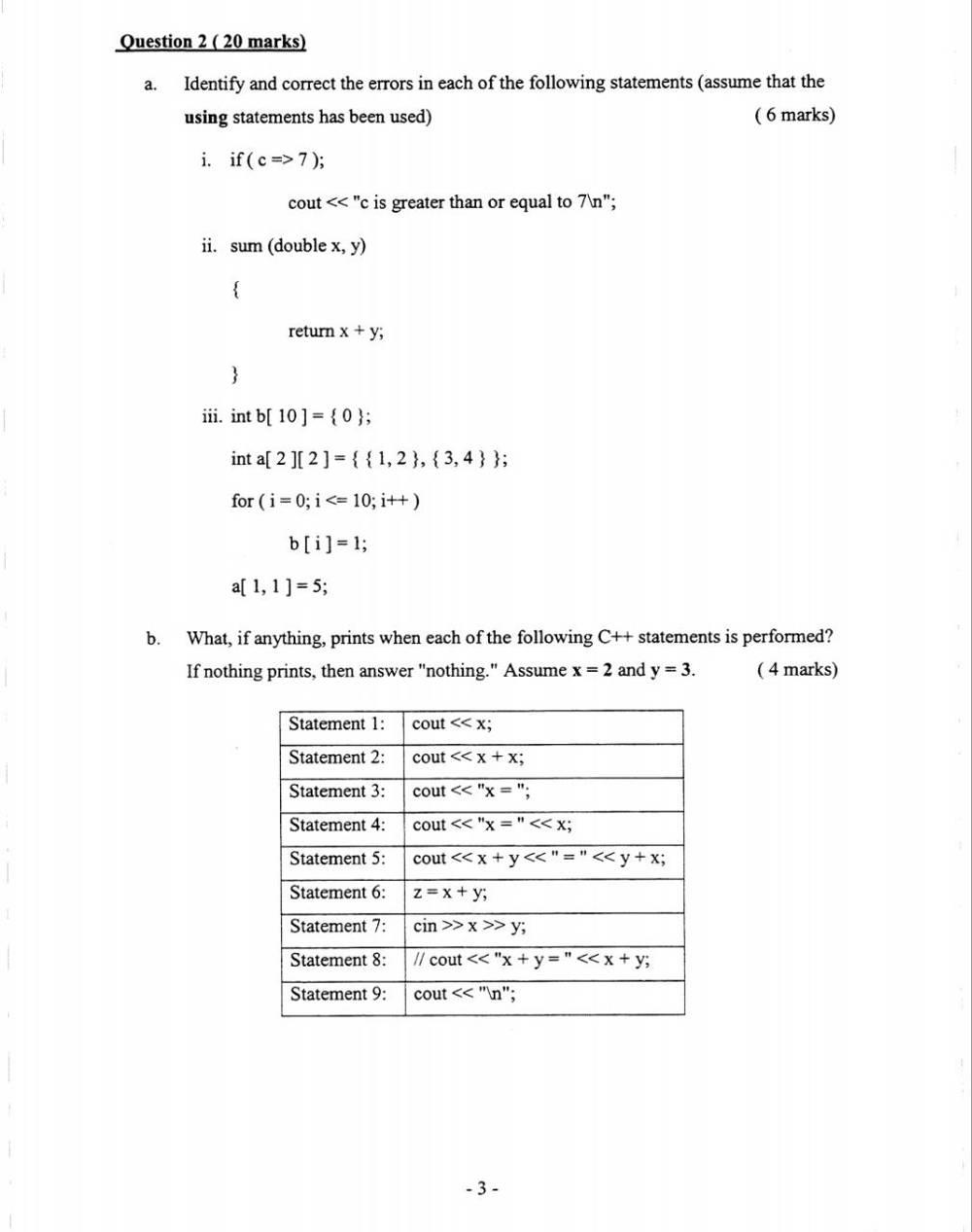 Solved b. What, if anything, prints when each of the | Chegg.com