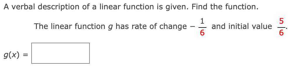Solved A verbal description of a linear function is given. | Chegg.com