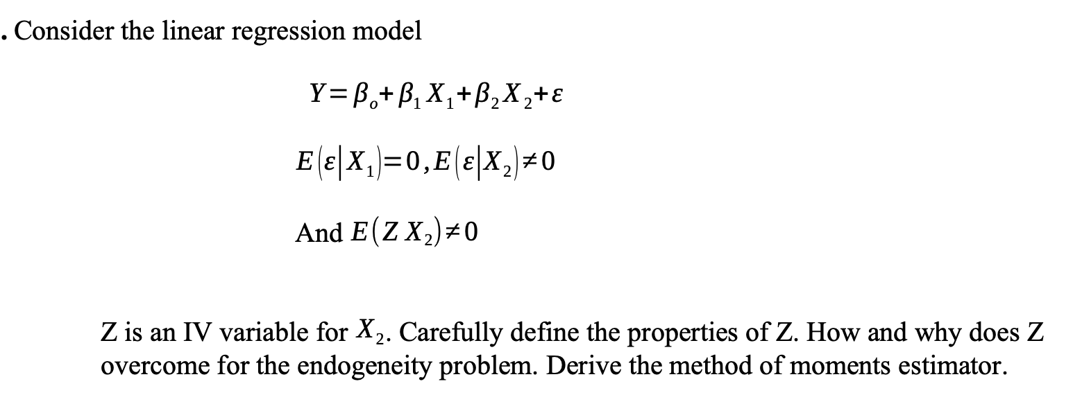 IV = Instrumental variable | Chegg.com