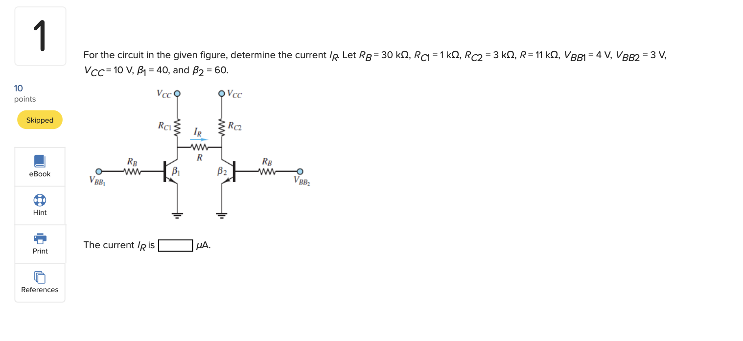 Solved For the circuit in the given figure, determine the | Chegg.com
