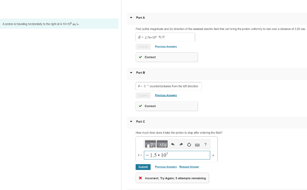 Solved A proton is traveling horizontally to the right at | Chegg.com