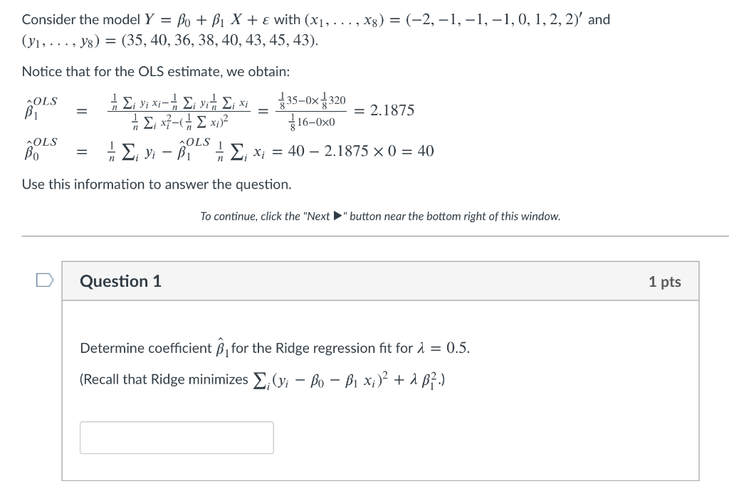 Solved Consider the model Y = Bo + Bi X + ε with (x1, ..., | Chegg.com