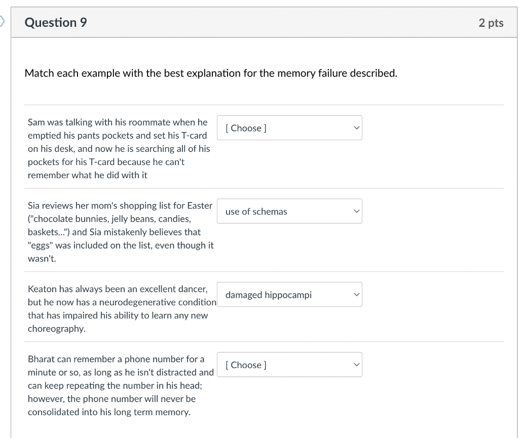 Solved Match each example with the best explanation for the | Chegg.com