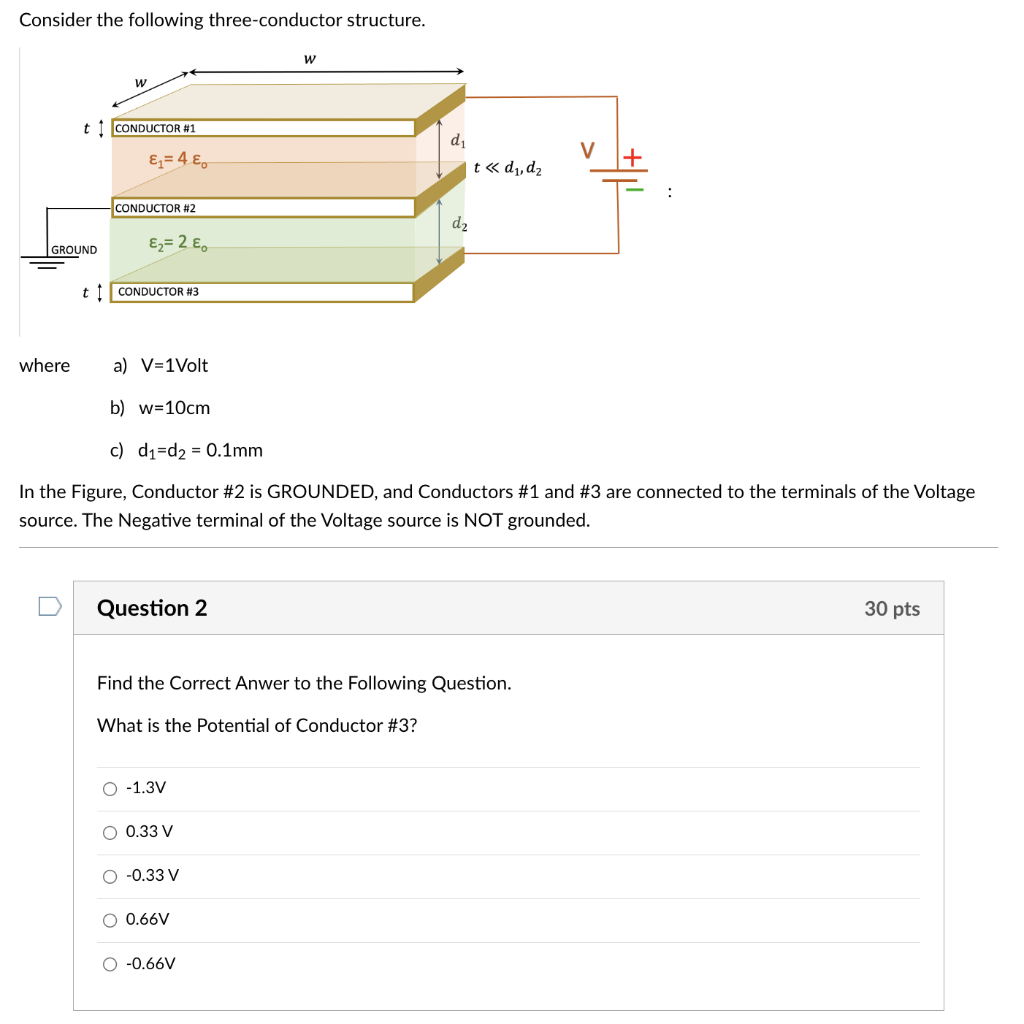 Solved Consider the following three-conductor structure. | Chegg.com