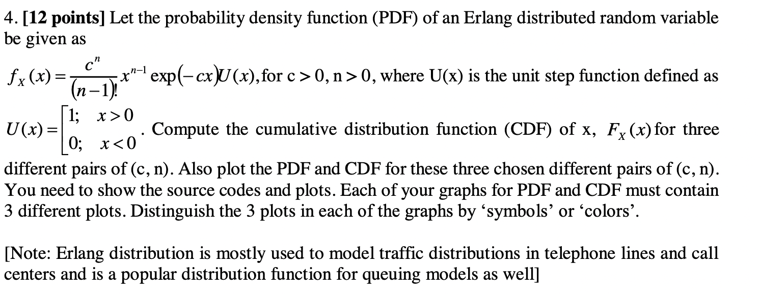4. [12 points] Let the probability density function | Chegg.com