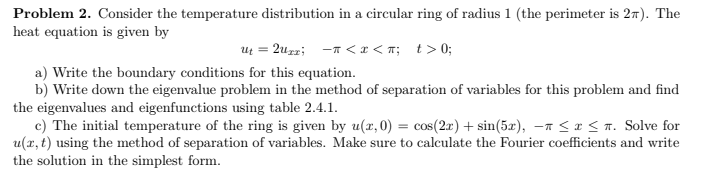 Solved Problem 2. Consider the temperature distribution in a | Chegg.com