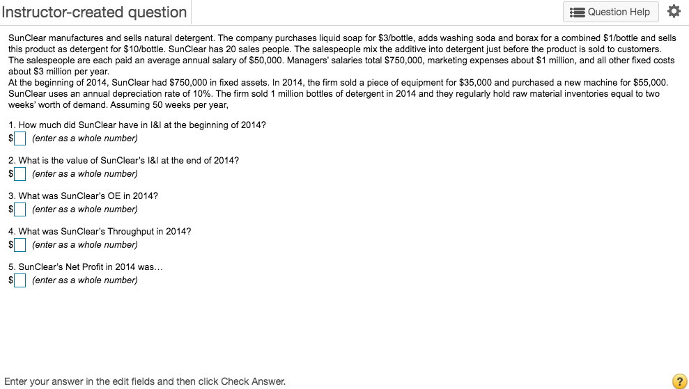 Solved Instructor-created question 3 Question Help o | Chegg.com