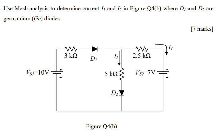 Solved Use Mesh analysis to determine current I, and 12 in | Chegg.com