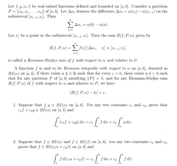Solved Let f,g,α,β be real-valued functions defined and | Chegg.com