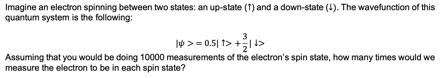 Solved Imagine an electron spinning between two states: an | Chegg.com