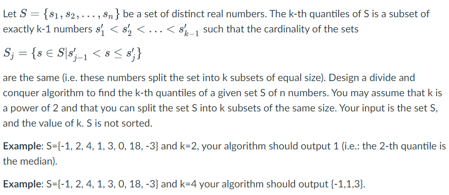 Solved Let S={s1,s2,…,sn} be a set of distinct real numbers. | Chegg.com