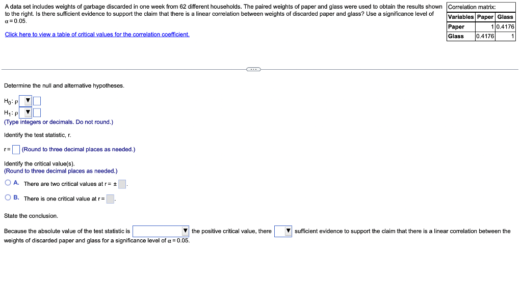 Solved A data set includes weights of garbage discarded in | Chegg.com