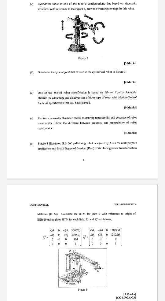 Solved (a) Cylindrical robot is one of the robot's | Chegg.com