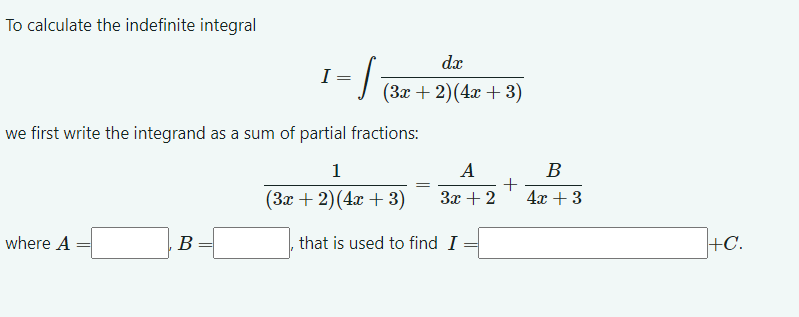 Solved To calculate the indefinite | Chegg.com