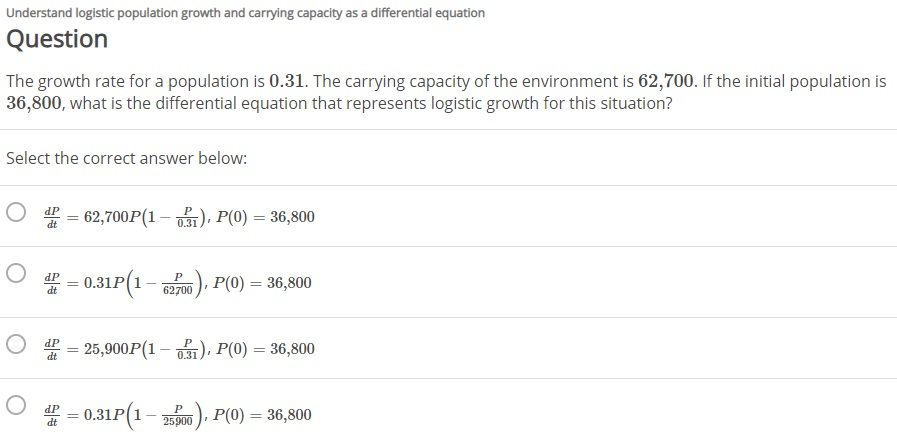 Solved Understand logistic population growth and carrying | Chegg.com