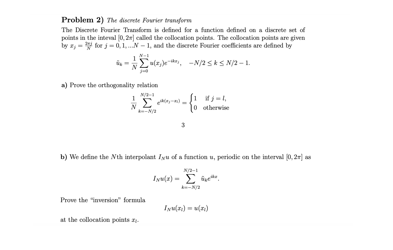 Solved Problem 2) The discrete Fourier transform The | Chegg.com