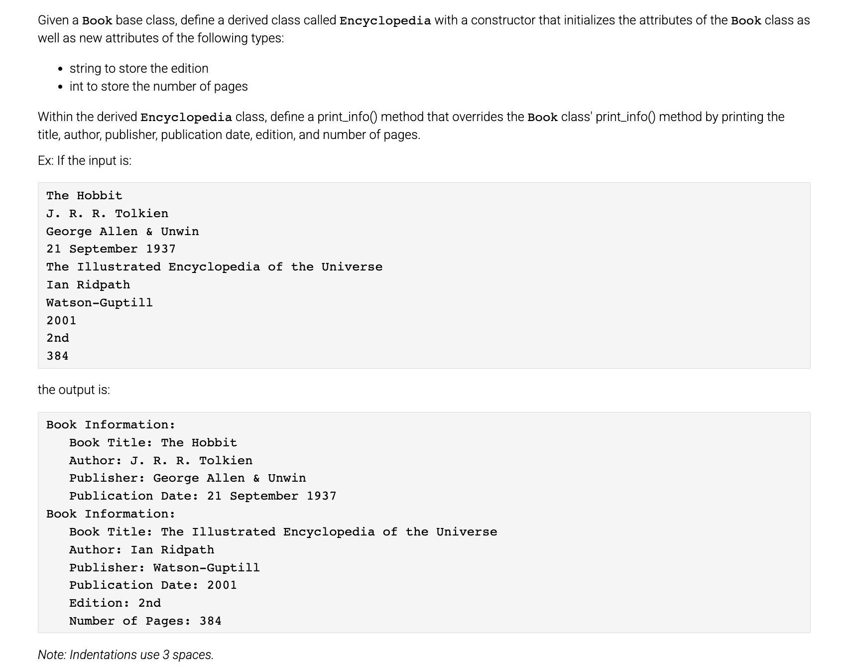 In Python, given a Book base class, define a derived | Chegg.com