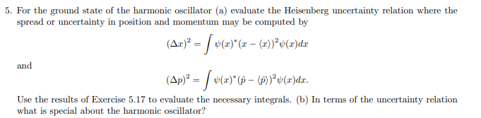 Solved 5. For the ground state of the harmonic oscillator | Chegg.com