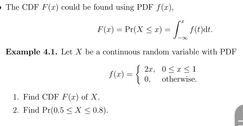 Solved The CDF F(x) ﻿could be found using PDF | Chegg.com