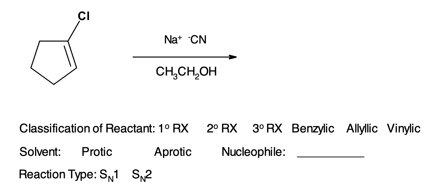 Solved CH3CH2OH Na+−CN Classification of Reactant: | Chegg.com