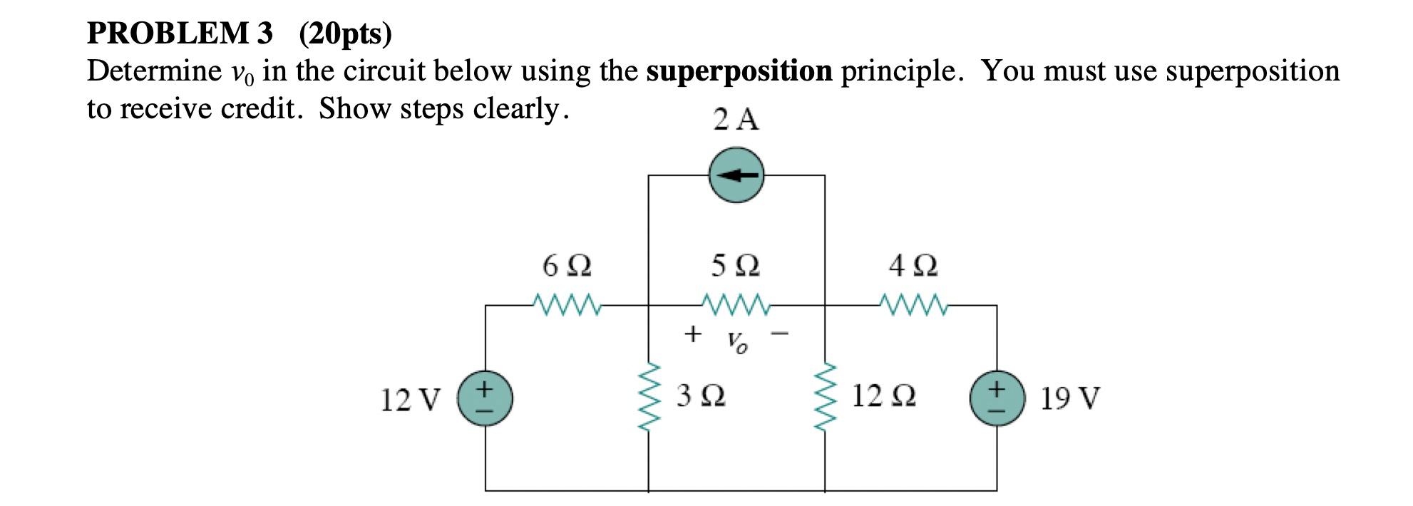 Solved PROBLEM 3 (20pts) Determine v0 in the circuit below | Chegg.com