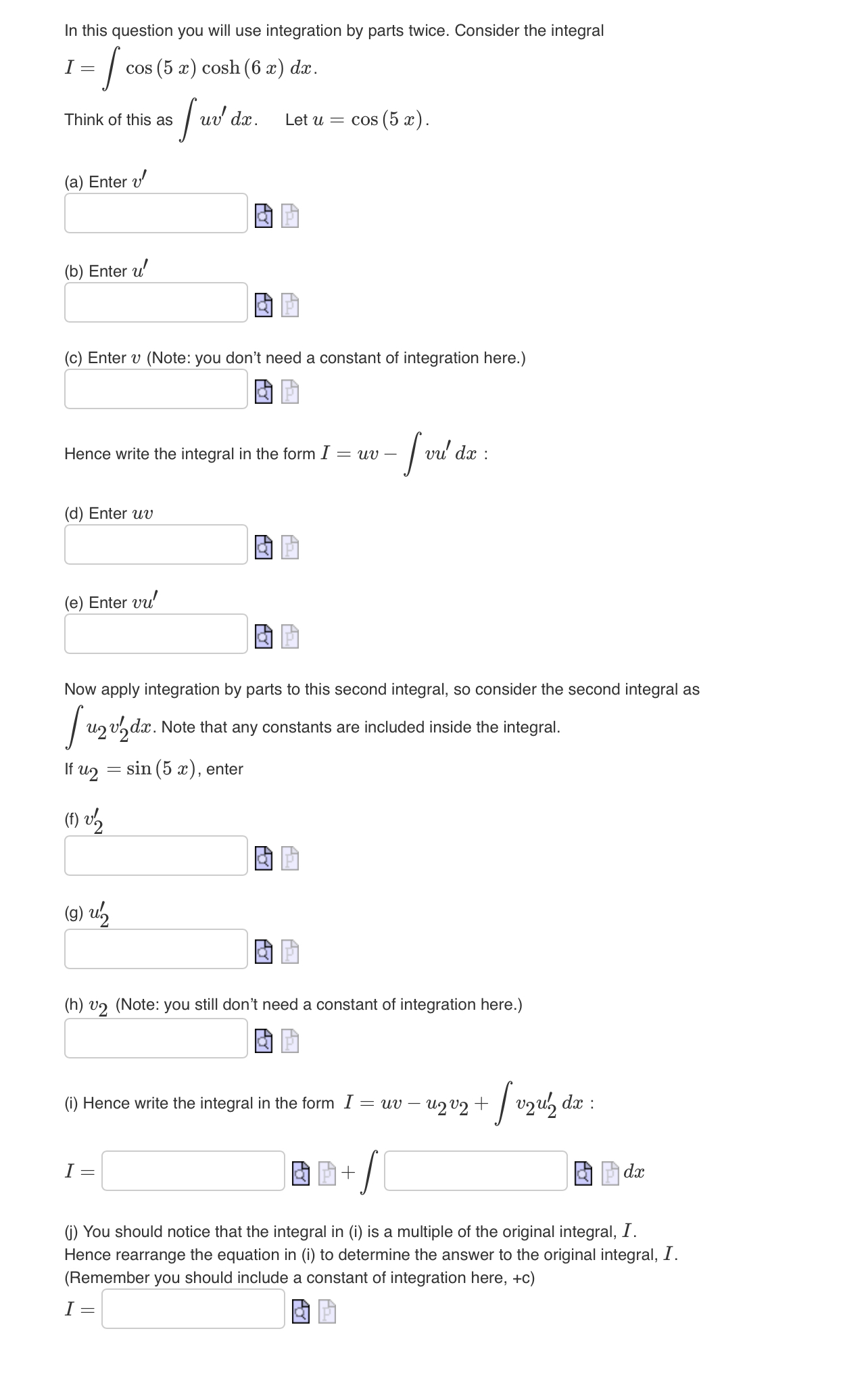 Solved In this question you will use integration by parts | Chegg.com