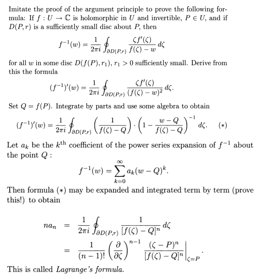 Imitate the proof of the argument principle to prove | Chegg.com