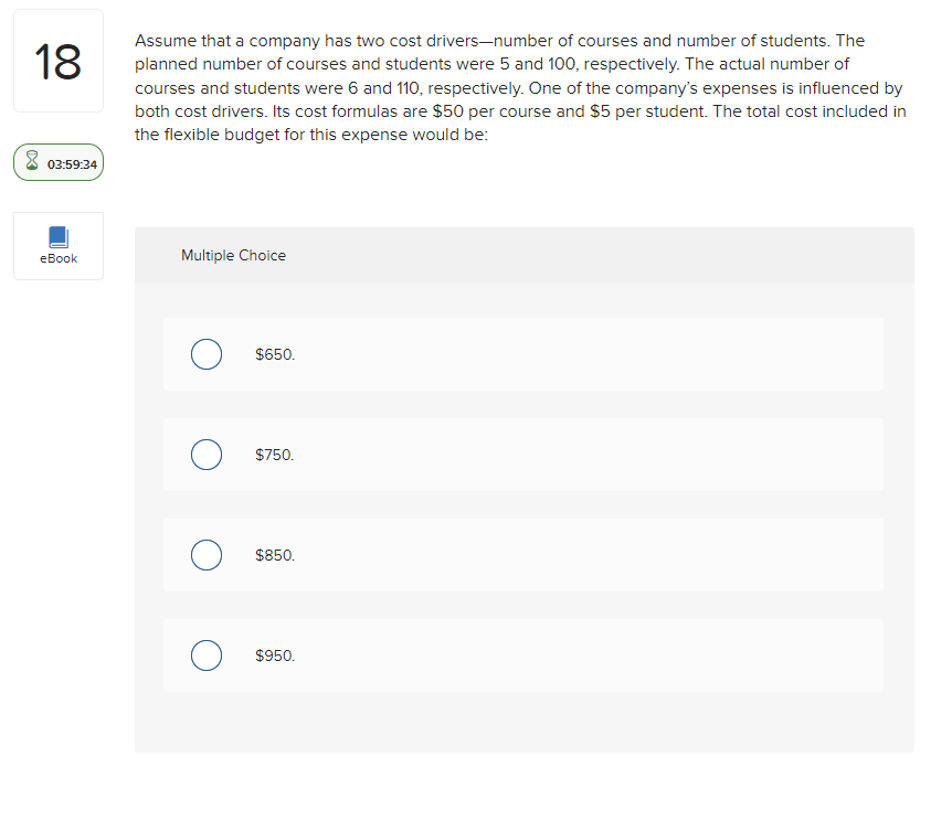 Solved Assume that a company has two cost drivers-number of | Chegg.com
