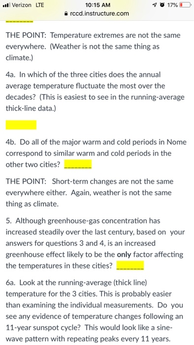 Solved Weather Variability and Climate Change Name Section | Chegg.com