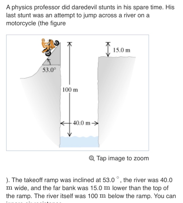 Solved A physics professor did daredevil stunts in his spare | Chegg.com