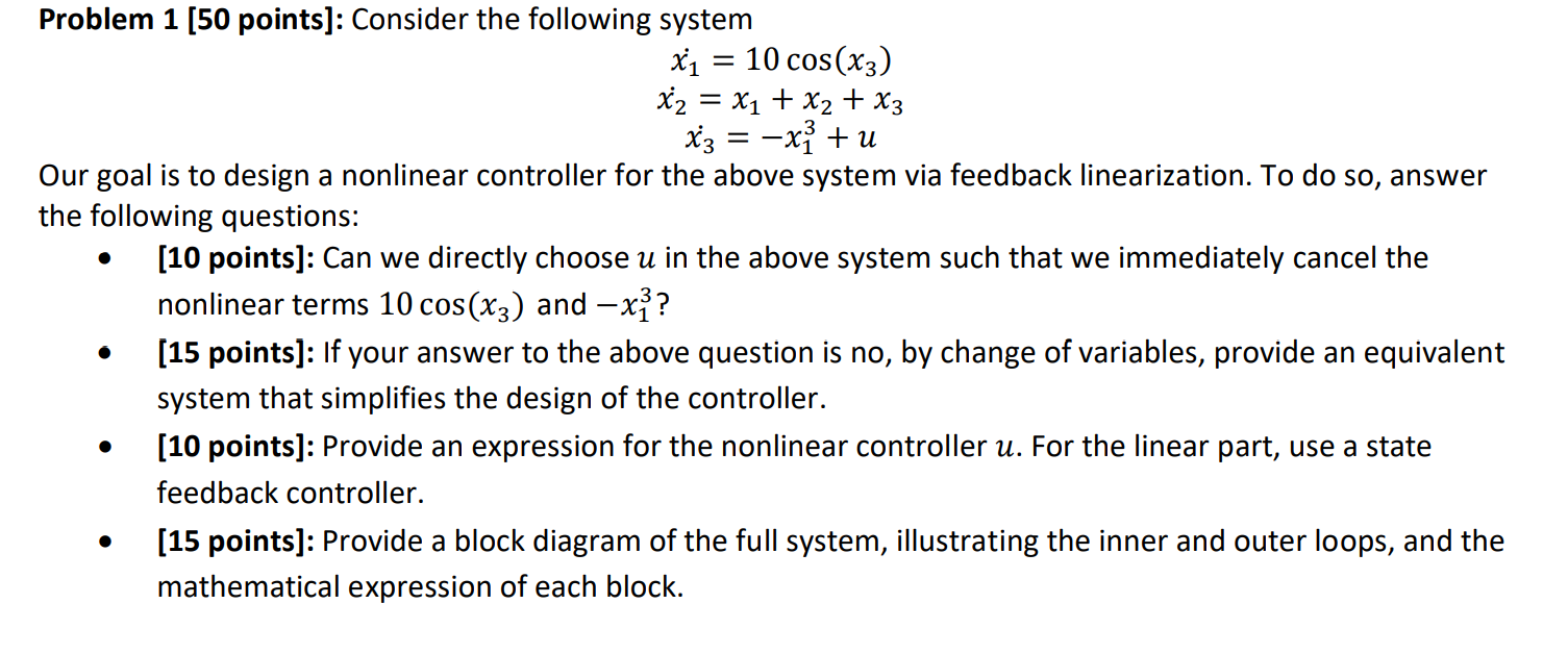 Solved = = Problem 1 (50 points]: Consider the following | Chegg.com