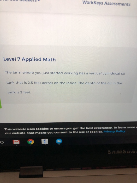 WorkKeys Assessments Level 7 Applied Math The farm | Chegg.com