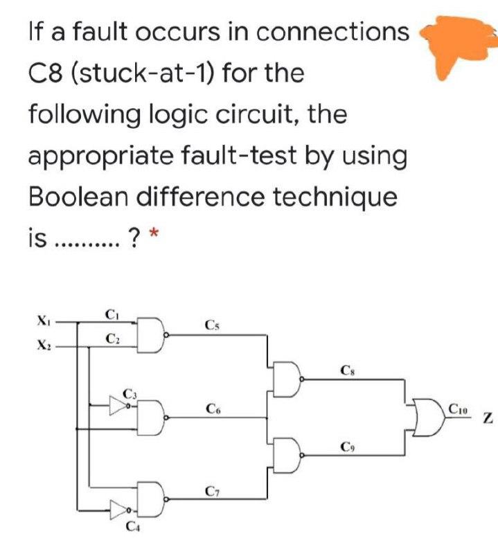 Solved If a fault occurs in connections C8 (stuck-at-1) for | Chegg.com