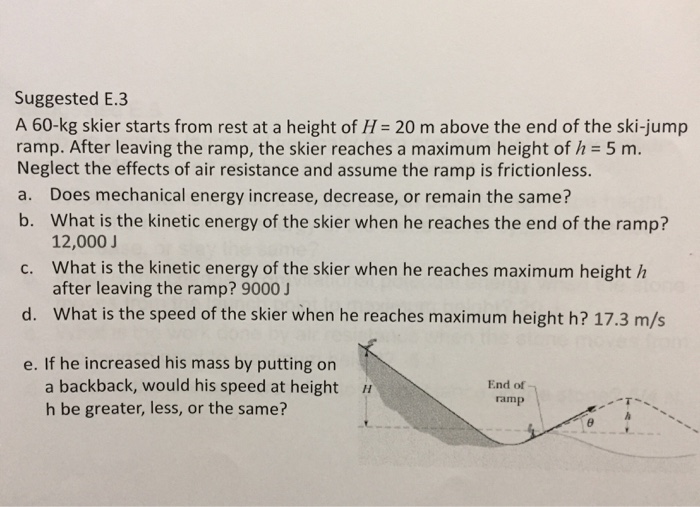 Solved Suggested E.3 A 60-kg skier starts from rest at a | Chegg.com