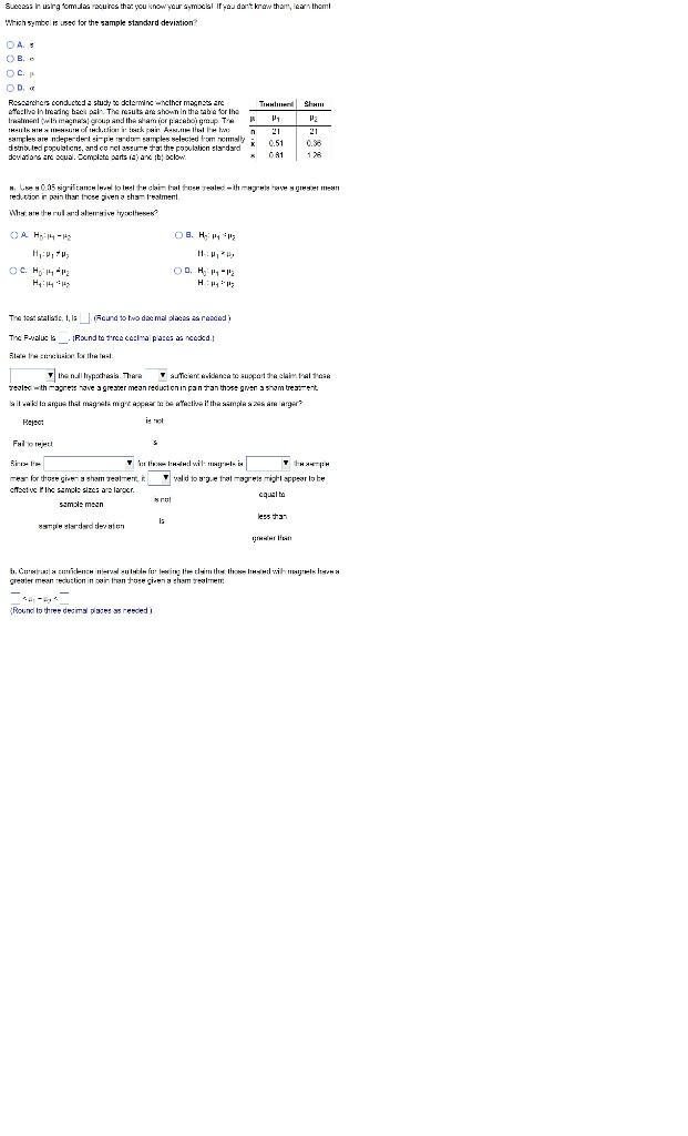 Which 5y mbe is arse tor the sample standard | Chegg.com