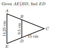 Solved Given AE∥BD, find ED | Chegg.com