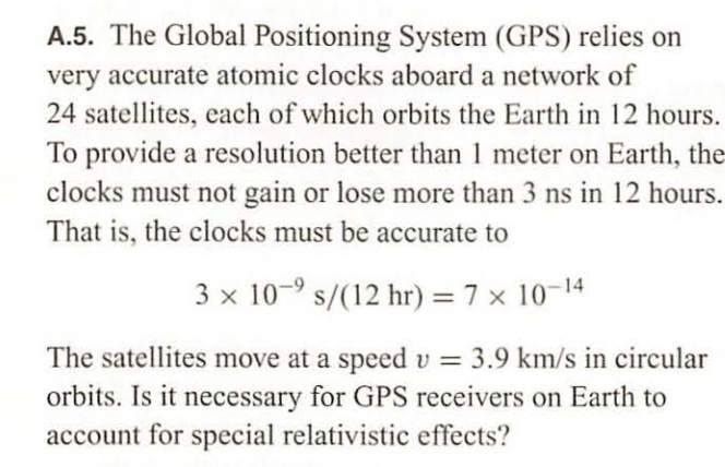 Solved A.S. The Global Positioning System (GPS) relics on | Chegg.com