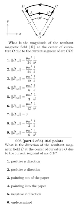 Solved 005 (part 1 of5) 10.0 points The current loop ABCDA | Chegg.com