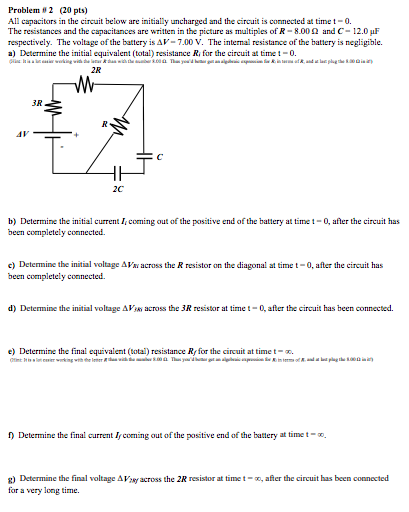 Solved Problem #2 (20 pts) All capacitors in the circuit | Chegg.com