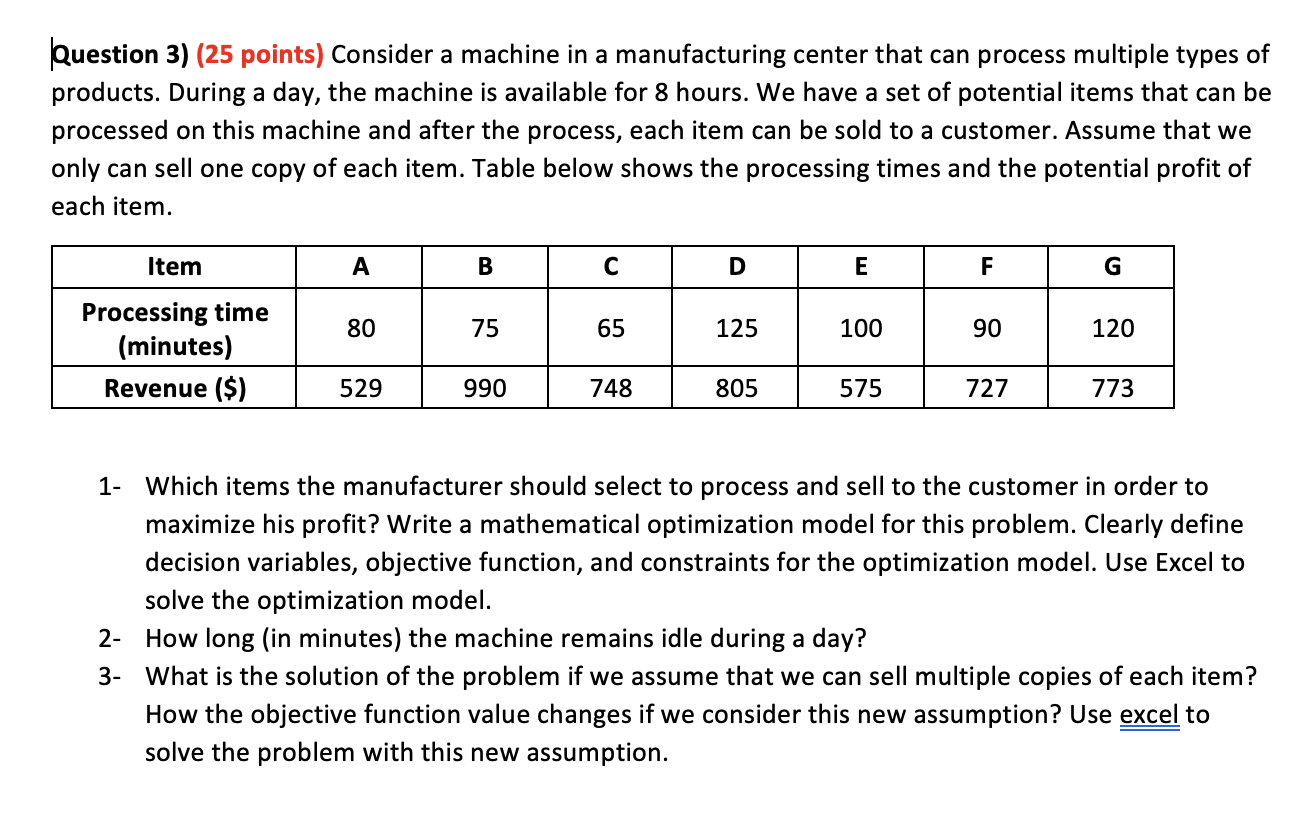 Solved Question 3) (25 points) Consider a machine in a | Chegg.com
