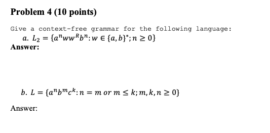 Solved Problem 3 (10 points) Construct NFA that accept L1 – | Chegg.com