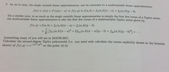 Solved 5 As Weve Seen The Single Variable Linear