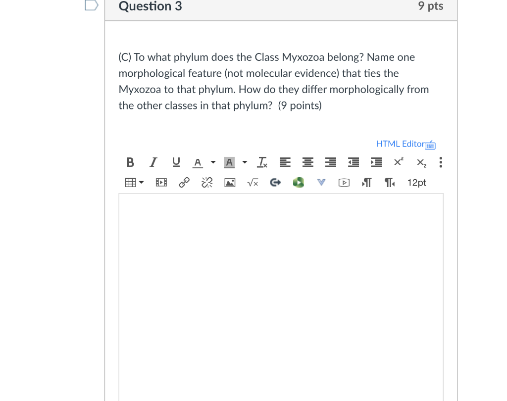Solved u Question 3 9 pts (C) To what phylum does the Class | Chegg.com