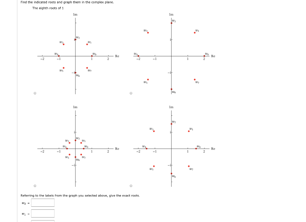 Solved Find the indicated roots and graph them in the | Chegg.com