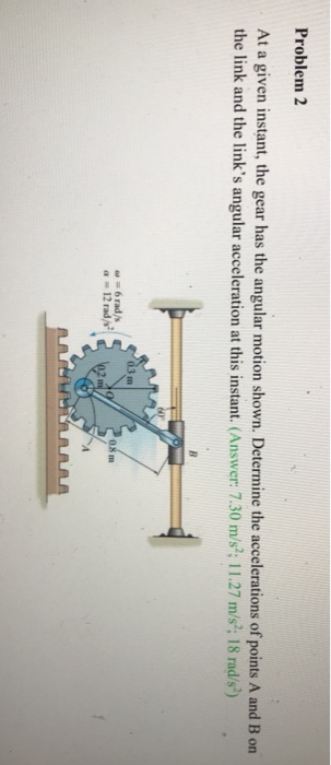 Solved Problem 2 At a given instant, the gear has the | Chegg.com
