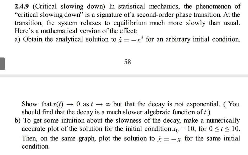 Solved 2.4.9 (Critical slowing down) In statistical | Chegg.com
