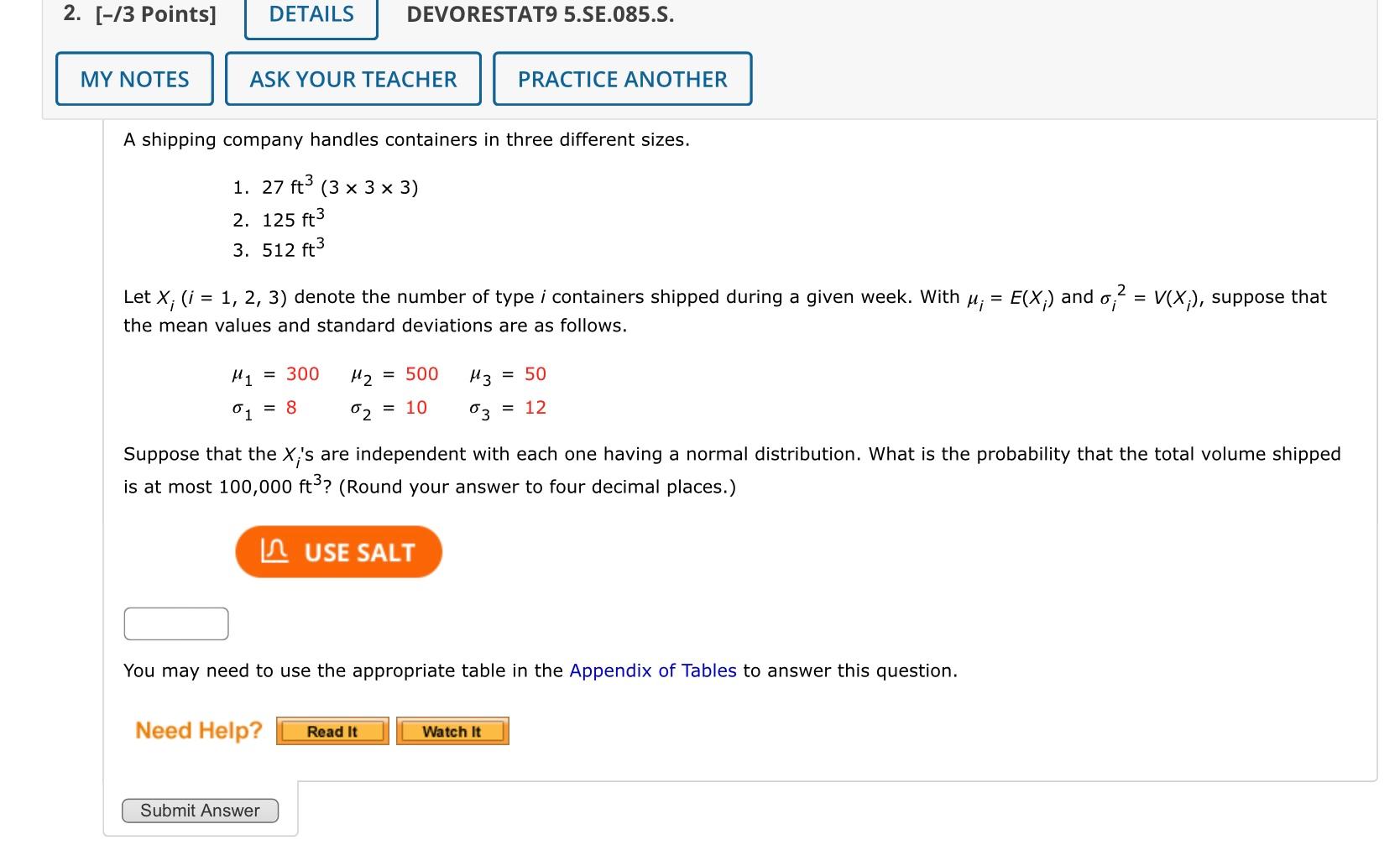 Solved A shipping company handles containers in three | Chegg.com