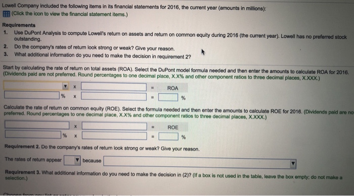 Solved Requirement 1. Use DuPont Analysis to compute | Chegg.com