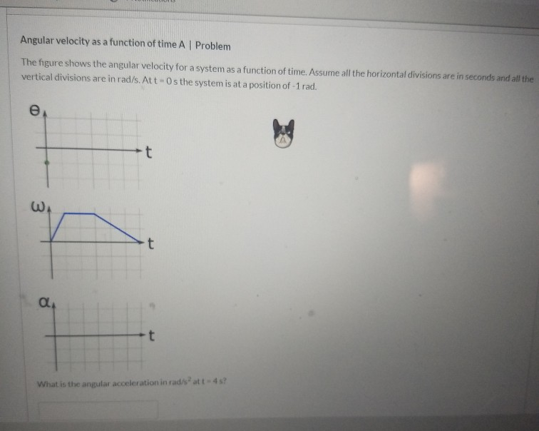 Solved Angular velocity as a function of time A Problem The | Chegg.com